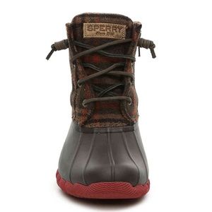 Sperry | Shoes | Sperry Saltwater Brown Plaid Waterproof Boot | Poshmark